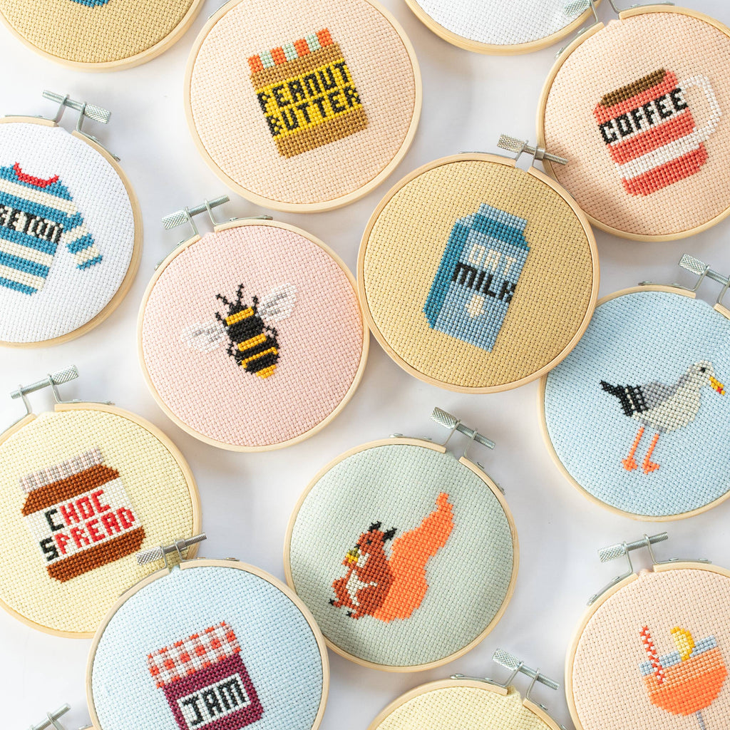 Peanut Butter Cross Stitch Kit - Cotton Clara Craft Kits & Supplies ...