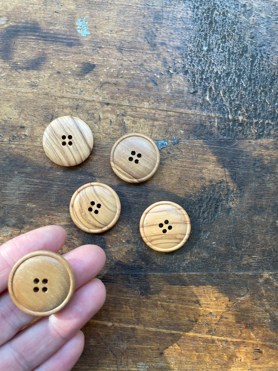 Olive Wood Buttons with Four Holes – Cross & Woods | Crafting Parlour