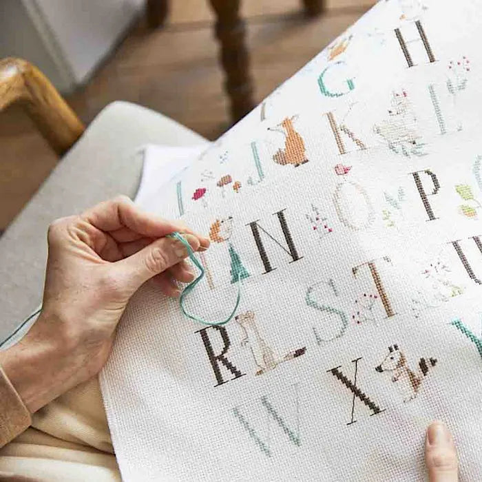 Animal Alphabet Sampler Cross Stitch Kit - DMC – Cross & Woods ...
